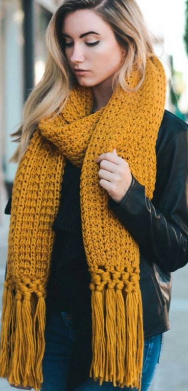 bufandas tejidas a dos agujas